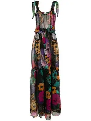 AMIR SLAMA Semi-sheer Silk Maxi Dress