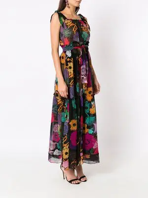 AMIR SLAMA Semi-sheer Silk Maxi Dress