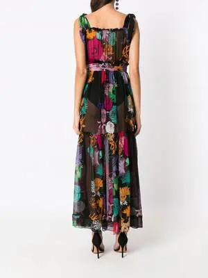 AMIR SLAMA Semi-sheer Silk Maxi Dress