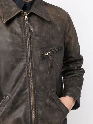 Ralph Lauren Zipped Leather Jacket