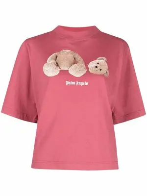 Palm Angels Bear-print Cropped T-shirt