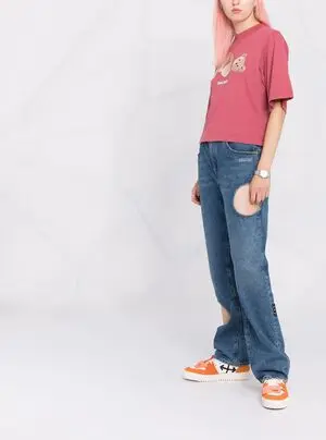 Palm Angels Bear-print Cropped T-shirt