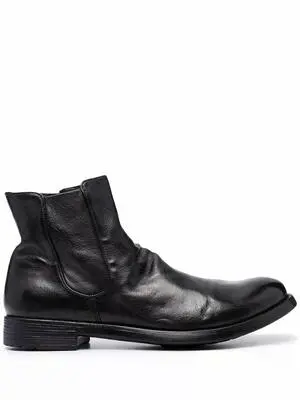 Officine Creative Side Zip Ankle Boots - Black