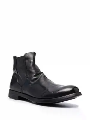 Officine Creative Side Zip Ankle Boots - Black