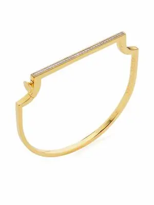 Monica Vinader Signature Skinny Diamond Bangle - Gold