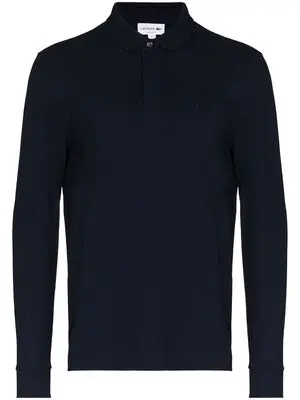 Lacoste Logo-embroidered Long-sleeve Polo Shirt - Blue