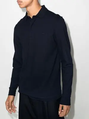Lacoste Logo-embroidered Long-sleeve Polo Shirt - Blue