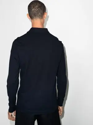 Lacoste Logo-embroidered Long-sleeve Polo Shirt - Blue