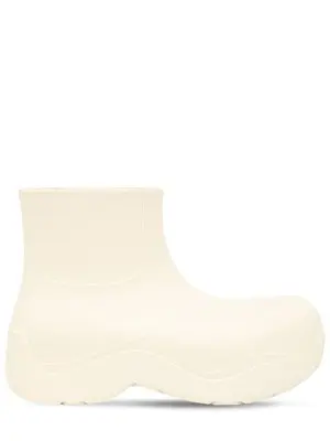 Bottega Veneta Matte Puddle Rubber Boots Sea Salt