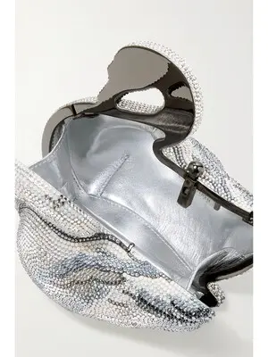 Judith Leiber Swan Odette Crystal-embellished Clutch - Silver