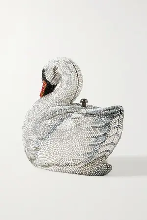 Judith Leiber Swan Odette Crystal-embellished Clutch
