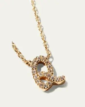 SYDNEY EVAN Diamond Initial Pendant Necklace - Gold