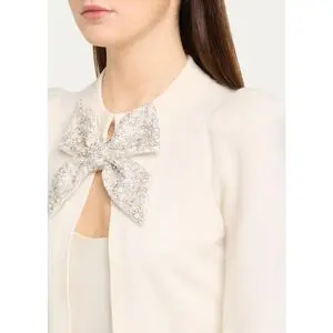 Alice + Olivia Kitty Puff-sleeve Cardigan