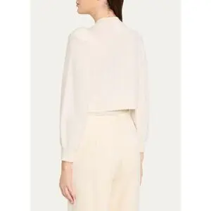 Alice + Olivia Kitty Puff-sleeve Cardigan
