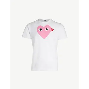 Play Comme Des Garcon Heart Logo Cotton T-shirt - Pink
