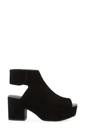 CHOCOLAT BLU Gabby Block Heel Sandal - Black Suede