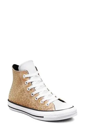 CONVERSE Converse Chuck Taylor All Star High Top Sneakers With Floral Embellishments Saturn Gold/ White/ White