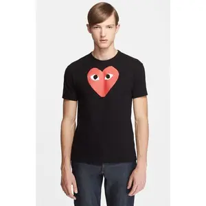 Play Comme Des Garcon Heart Graphic T-shirt - Black