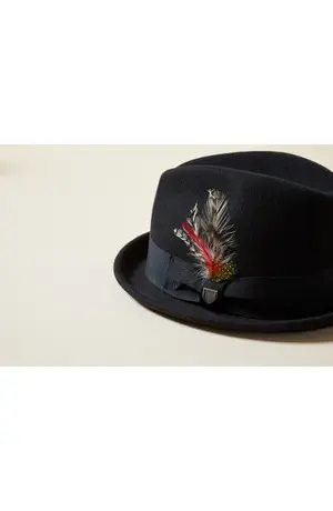 Brixton Gain Wool Fedora - Black
