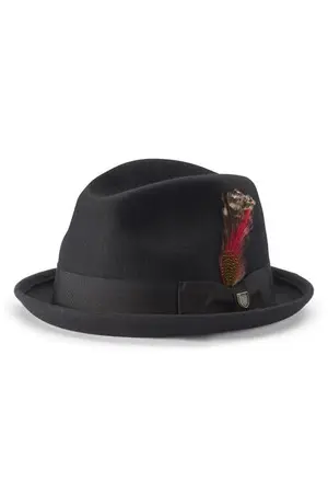 Brixton Gain Wool Fedora - Black