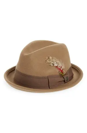 Brixton Brixton Gain Wool Fedora Khaki/bronze
