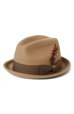 Brixton Brixton Gain Wool Fedora Sand/antique Brass