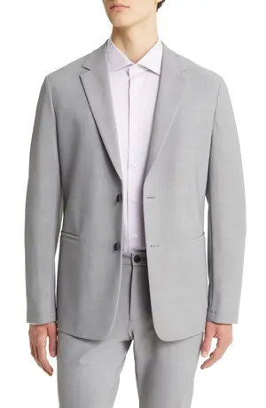 Theory Clinton Precision Ponte Knit Blazer Force Grey Multi