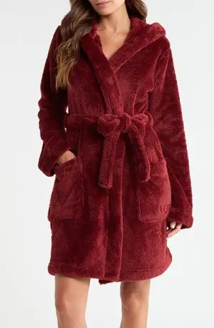 UGG UGG Aarti Faux Shearling Hooded Robe Cfb