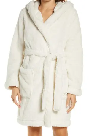 UGG Aarti Faux Shearling Hooded Robe - Crm