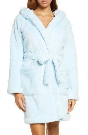 UGG UGG Aarti Faux Shearling Hooded Robe Pool
