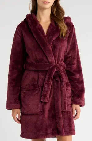 UGG UGG Aarti Faux Shearling Hooded Robe Wgrp
