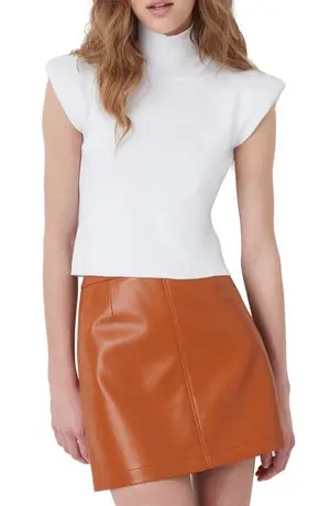 French Connection Crolenda Faux Leather Mini Skirt