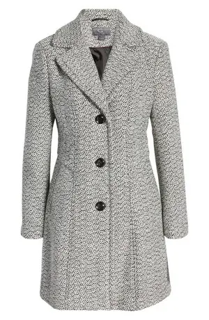 Gallery A-line Coat - Black/white