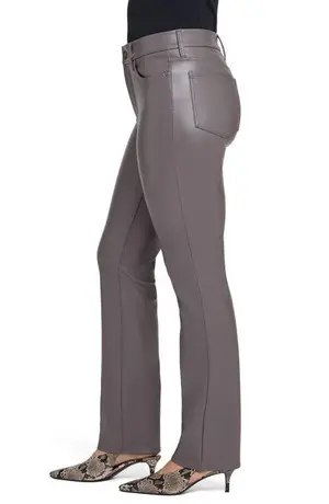 NYDJ Marilyn Faux Leather Straight Leg Pants - Falcon