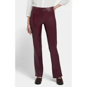 NYDJ Marilyn Faux Leather Straight Leg Pants - Tavern