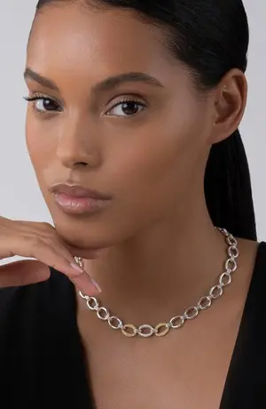 Lagos Caviar Lux Link Necklace With Diamonds