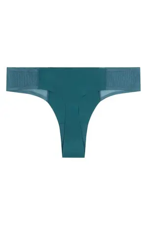 Uwila Warrior Soft Seamless Thong With Mesh - Blue Coral