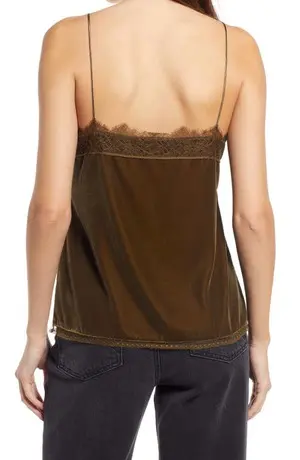 ALLSAINTS Noa Velvet Camisole - Khaki Green