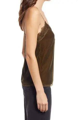 ALLSAINTS Noa Velvet Camisole - Khaki Green