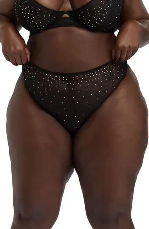 PLAYFUL PROMISES Gabi Fresh Lydia High Waist Thong - Black