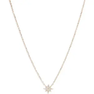 Anzie Diamond Starburst Pendant Necklace - White Gold