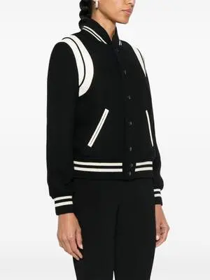 Saint Laurent Stand-up Collar Bomber Jacket - Black