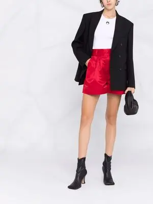 STYLAND High-waisted Pleated Shorts - Red
