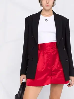 STYLAND High-waisted Pleated Shorts - Red