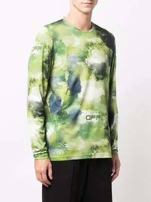 Off-White Abstract Print Long-sleeved T-shirt