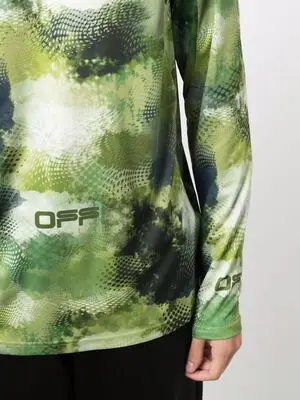 Off-White Abstract Print Long-sleeved T-shirt