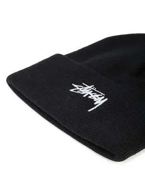StÜssy Stock Cuff Knitted Beanie - Black