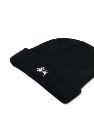 StÜssy Embroidered Logo Beanie - Black