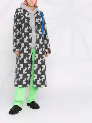 Off-White Geometric Pattern Overcoat