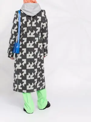 Off-White Geometric Pattern Overcoat